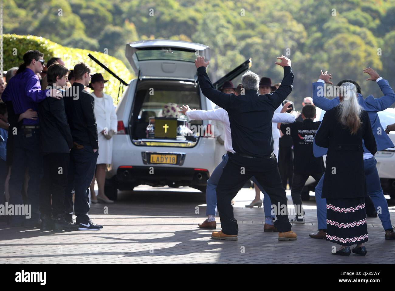 NRL Newcastle Knights players Danny Levi and David Bhana are seen leading a Haka war dance as ...