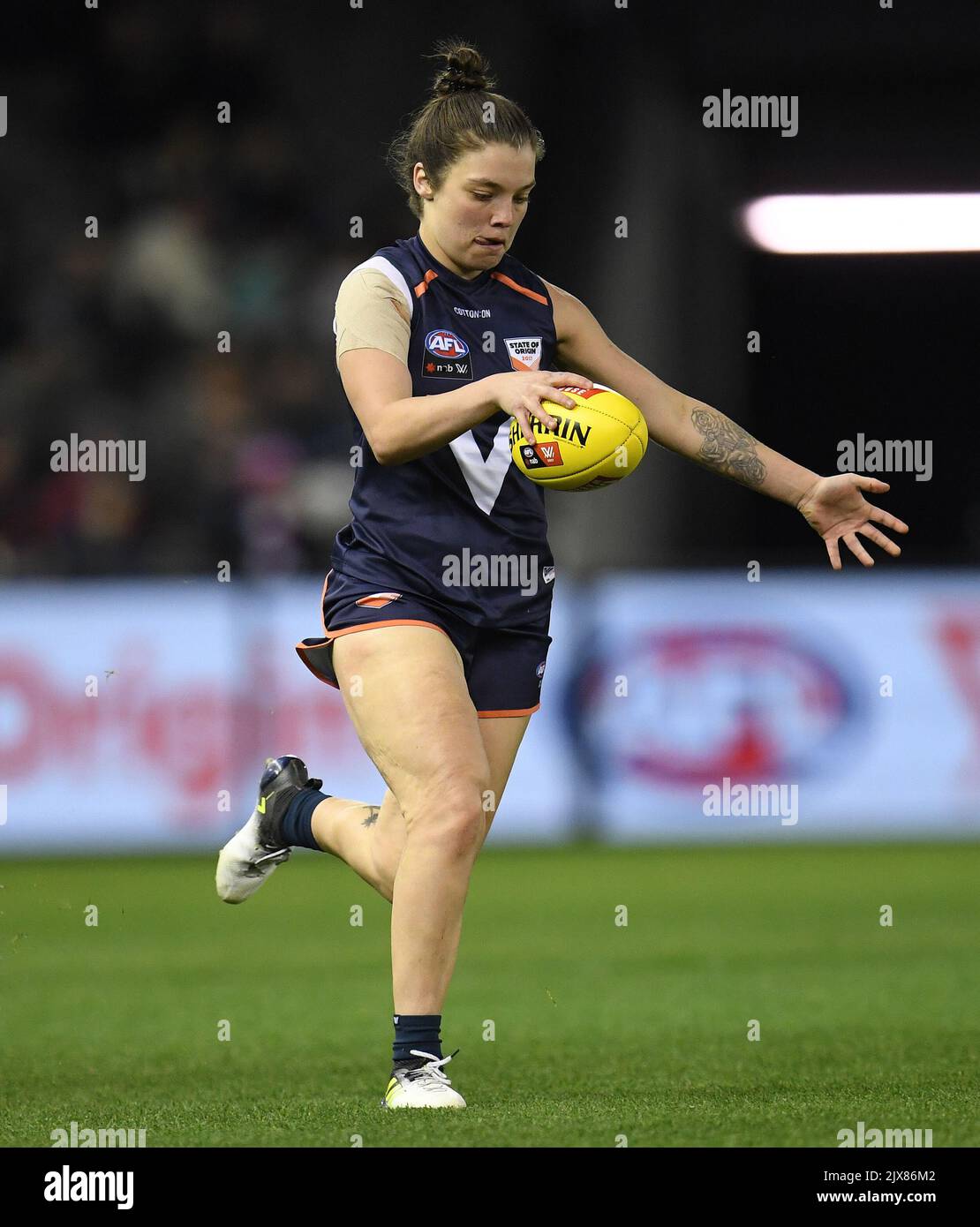 Ellie Blackburn of Victoria is seen in action during the AFLW State of ...