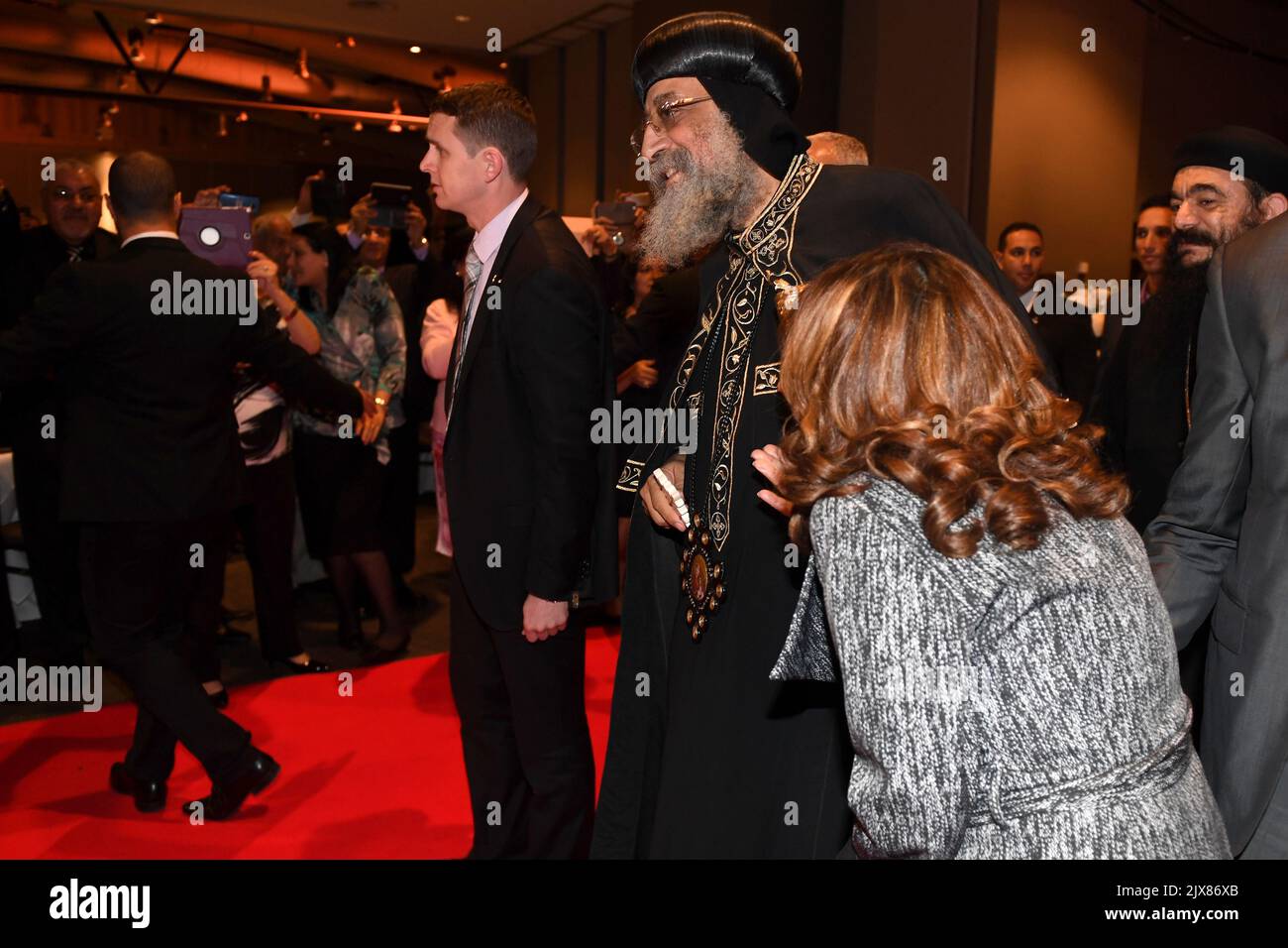 Pope Tawadros II (Centre), the Patriarch of the Coptic Orthodox Church ...