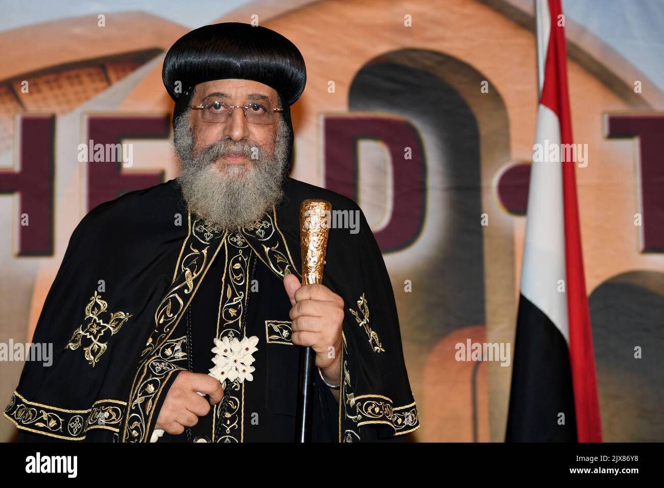 Pope Tawadros II, the Patriarch of the Coptic Orthodox Church, arrives ...
