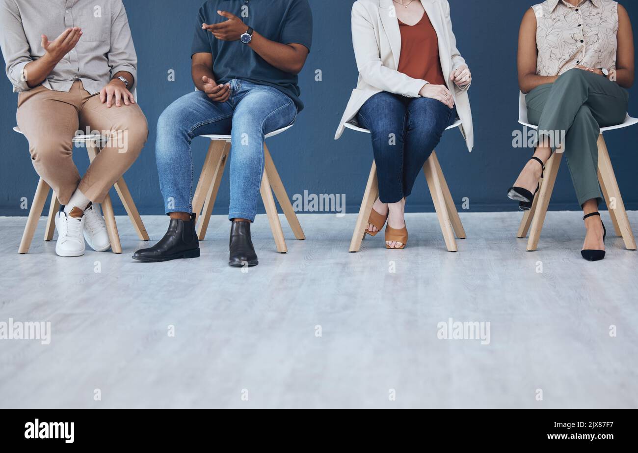 Interview, human resources and recruitment with business people sitting ...