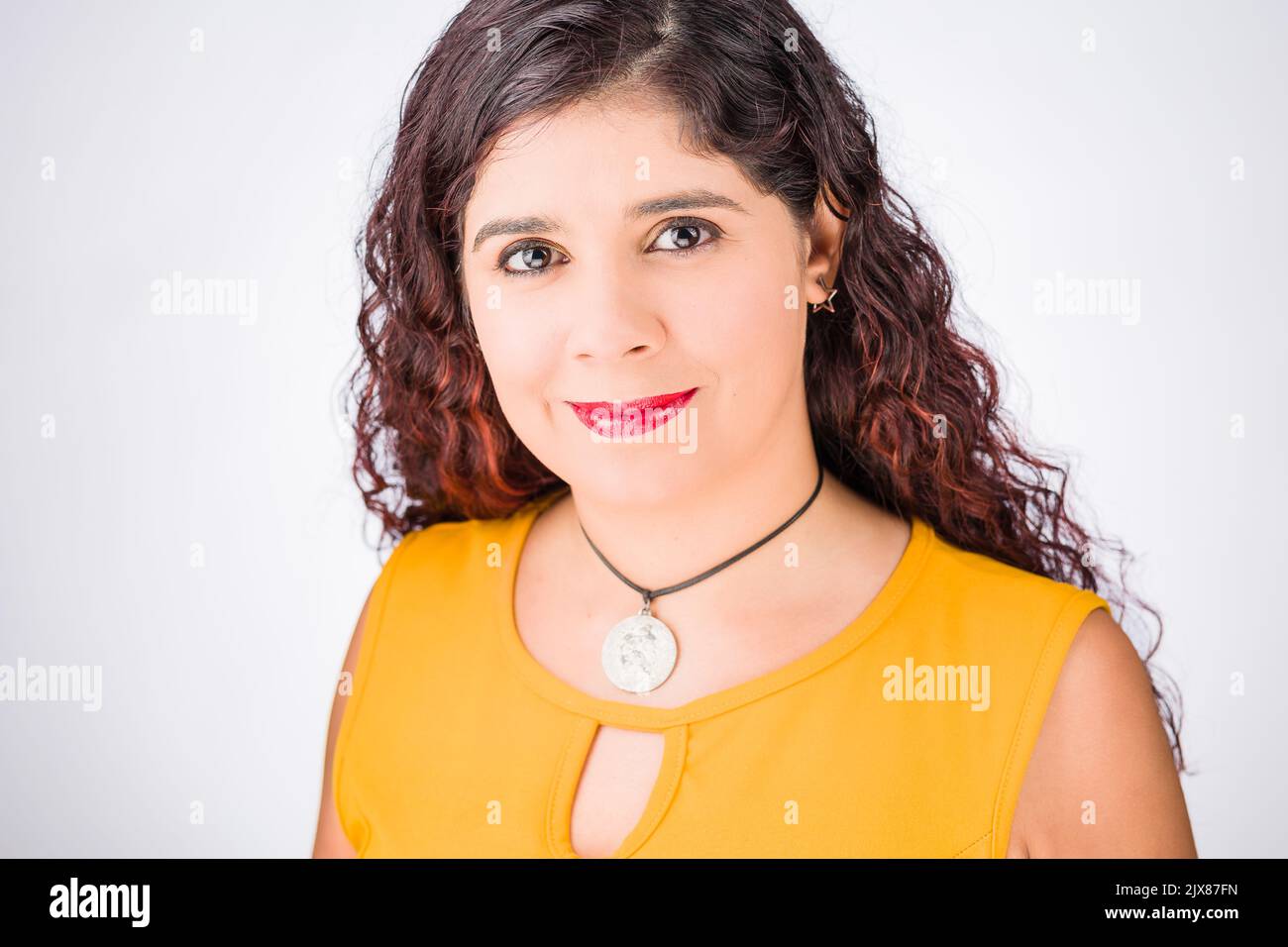 latin mid business woman confident employee manager. CV isolated ...