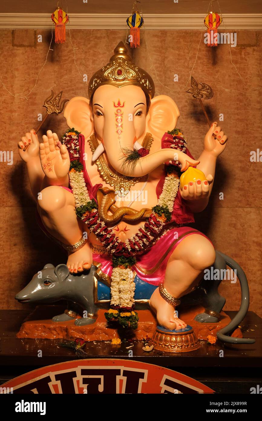 02 September 2022, Pune, Maharashtra, India, Beautiful idol of Lord ...