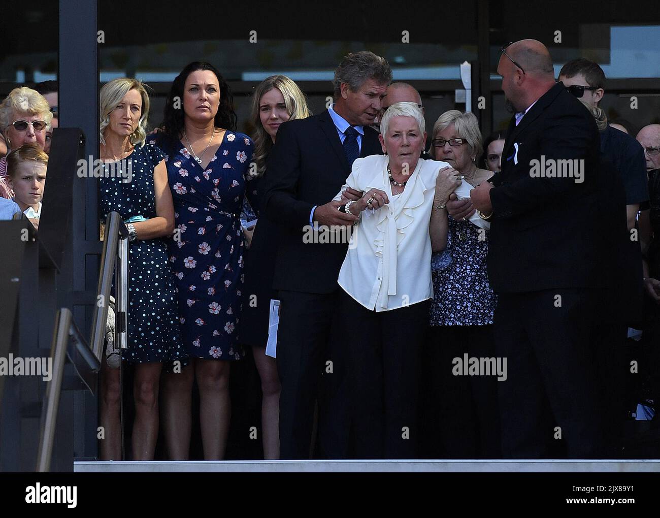 Dean Mercer's wife Reen (2nd left) and his mother Maureen (on right ...