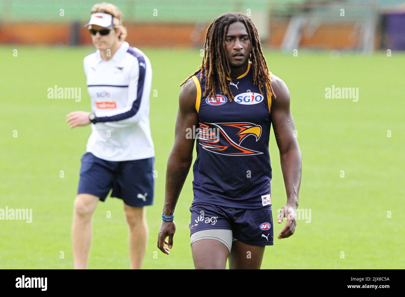 West Coast Eagles AFL player Nic Naitanui takes part in an open ...