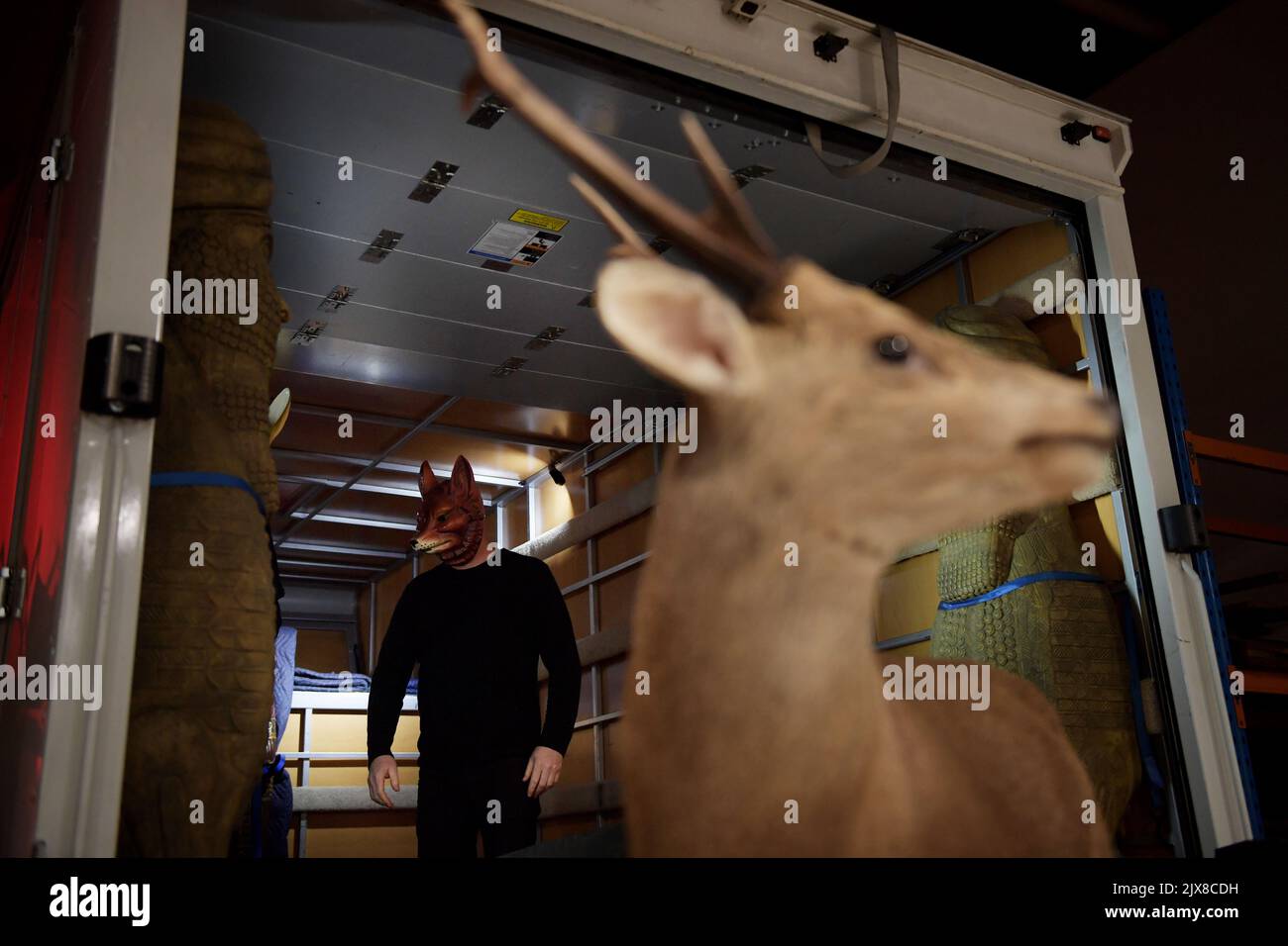 Visitors look at displays at the Museum Inside Out launch in the ...