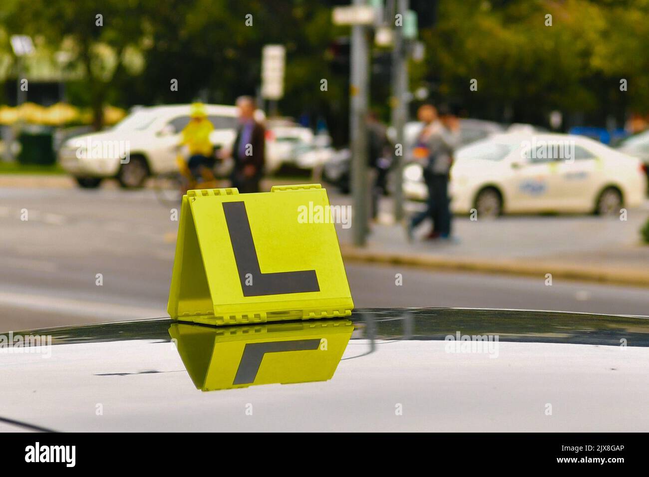 An 'L' Plate is seen atop a vehicle in Adelaide, Monday September 18 ...