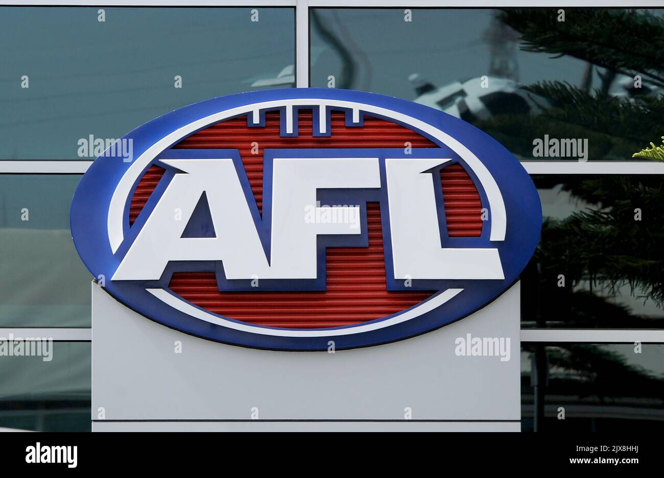 Signage at AFL House in the Docklands precinct of Melbourne, Victoria ...