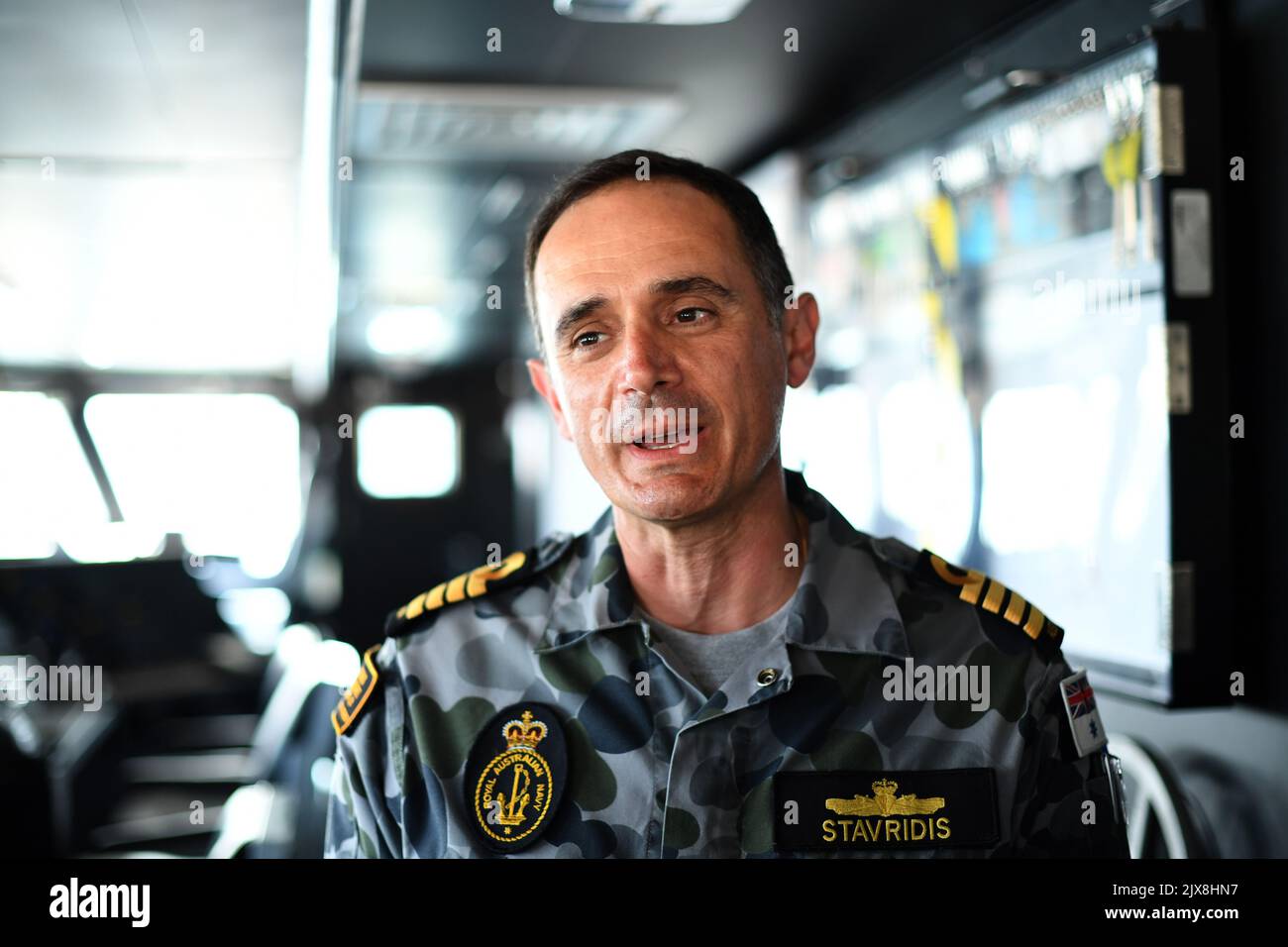 Captain John Stavridis, the commander of the NUSHIP Hobart (III Stock ...