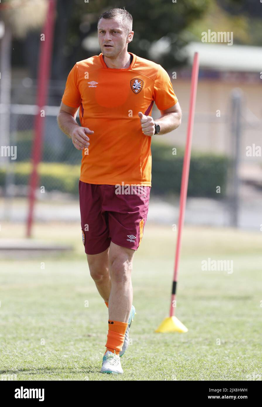 Avram Papadopoulos during the Brisbane Roar pre-season warm-up internal ...