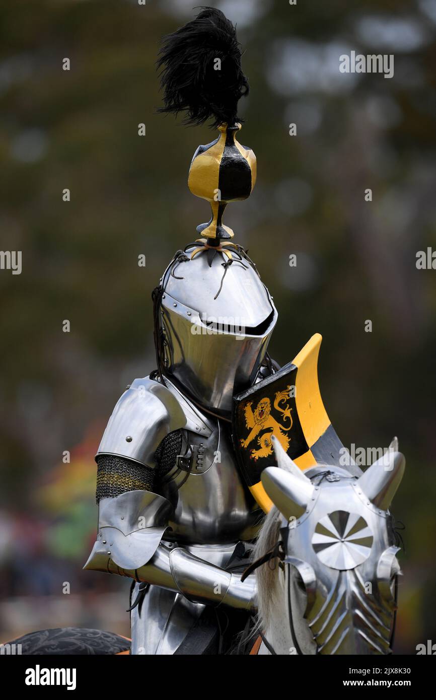 Jouster Luke Binks of Australia is seen during the inaugural World ...