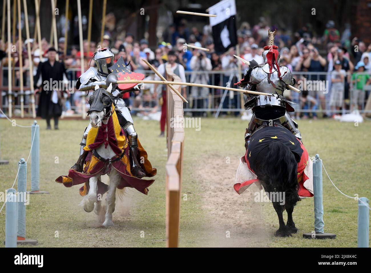 Dominic Sewell of the UK (left) and Phillip Leitch of Australia compete ...