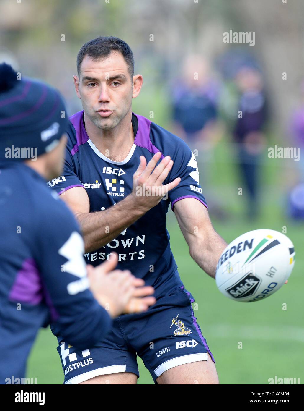 Cameron Smith of the Melbourne Storm training at Gosch's Paddock in ...