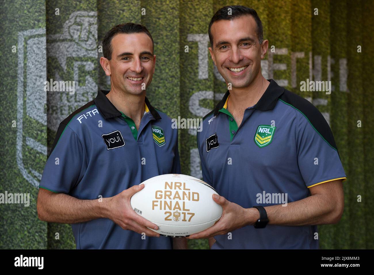 NRL referees Gerard Sutton, (left), and Matt Cecchin poses for a ...