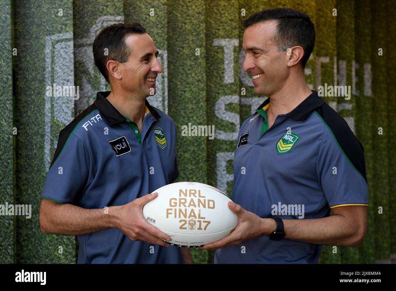 NRL referees Gerard Sutton, (left), and Matt Cecchin poses for a ...