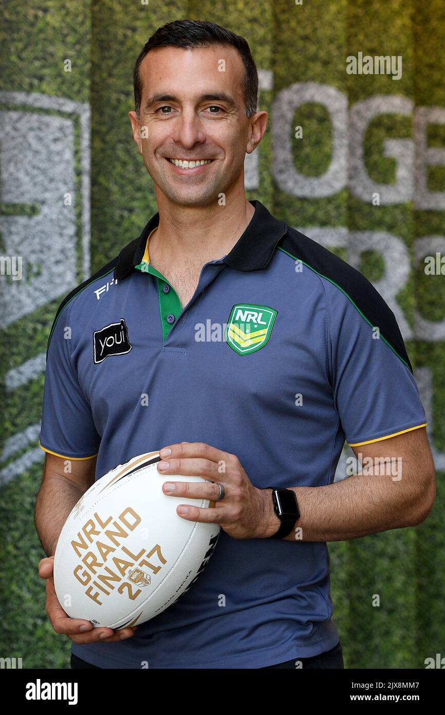 NRL referee Matt Cecchin poses for a photograph after being announced ...