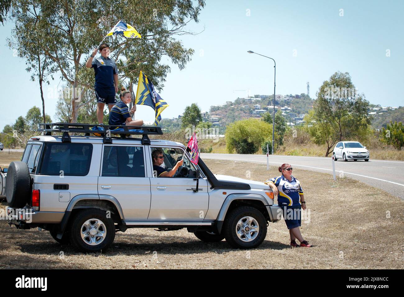 Joshua Wyllie, 14 and his sister Isabelle, 12 yrs, sit above their ...
