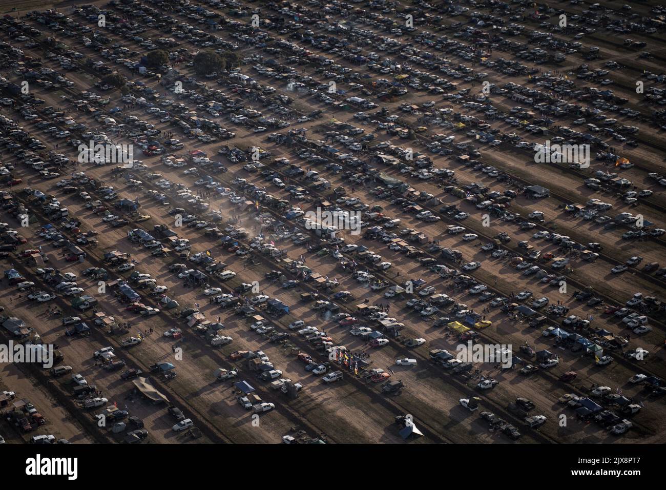 An aerial photograph showing attendees from across Australia who have ...