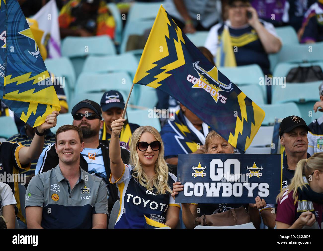 Cowboys fans before the NRL grand final between the Melbourne Storm and ...