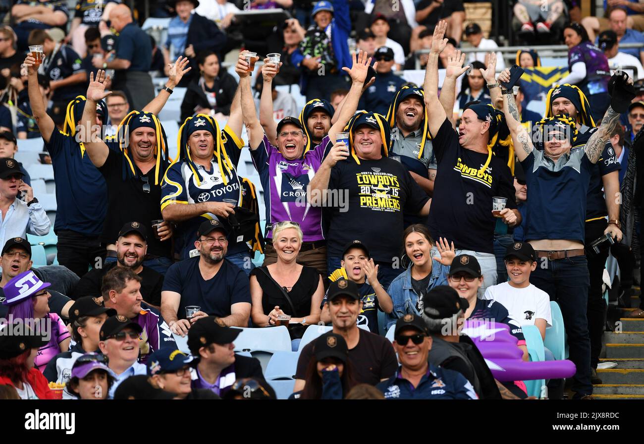 Cowboys fans before the NRL grand final between the Melbourne Storm and ...