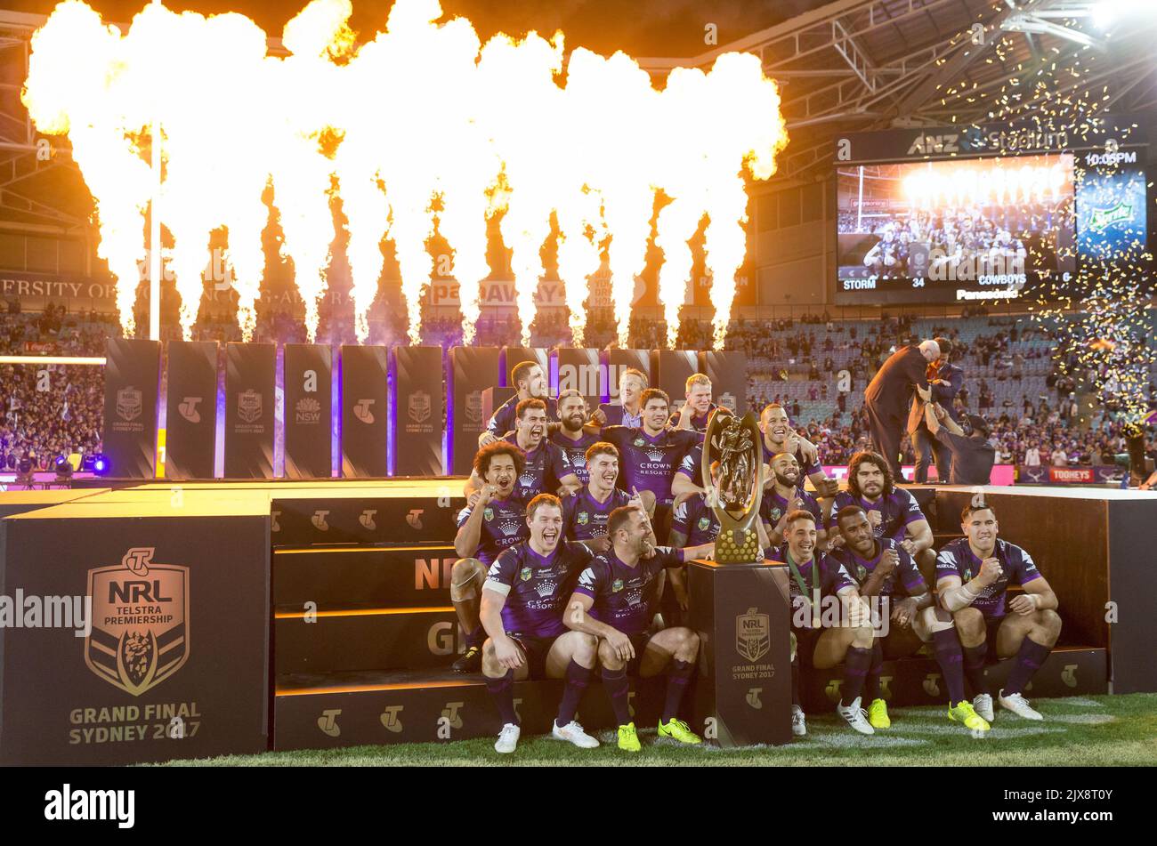 Melbourne Storm team photo after the NRL grand final between the ...