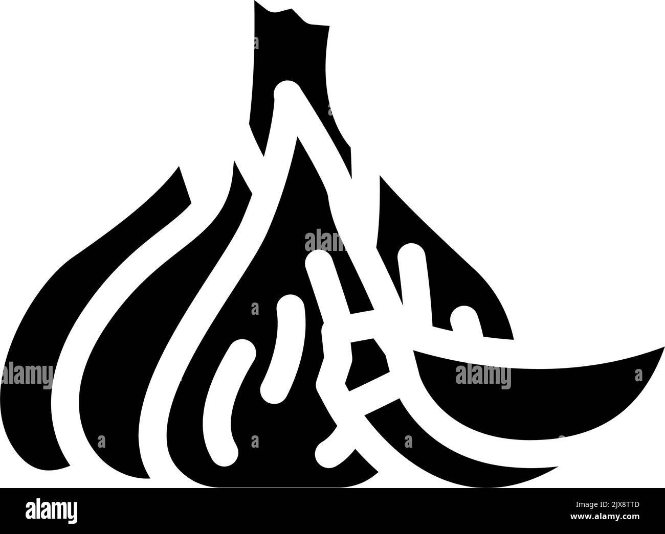 garlic whole slice cut glyph icon vector illustration Stock Vector ...