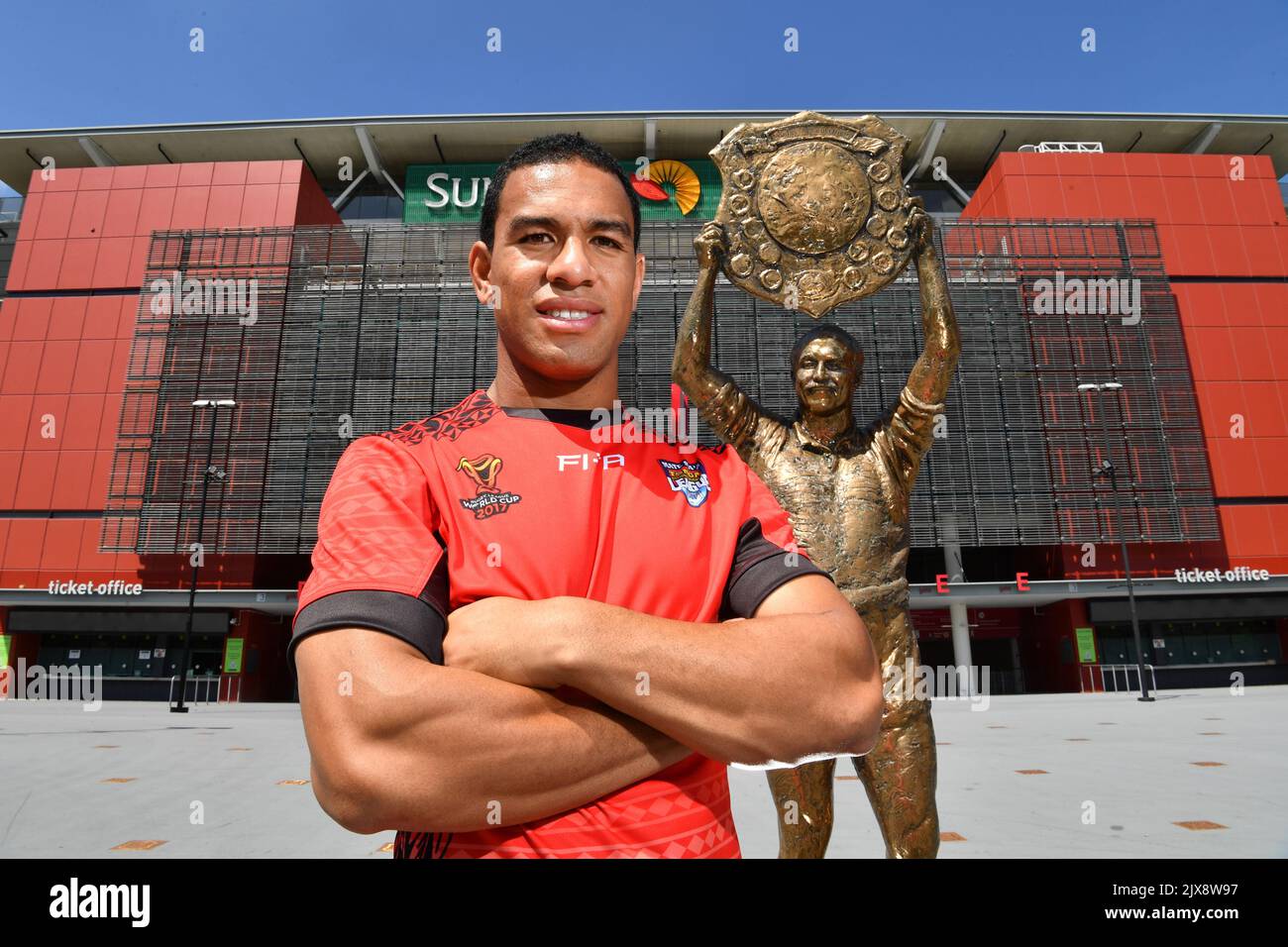 Tongan Rugby League player Will Hopoate poses for a photograph at the ...