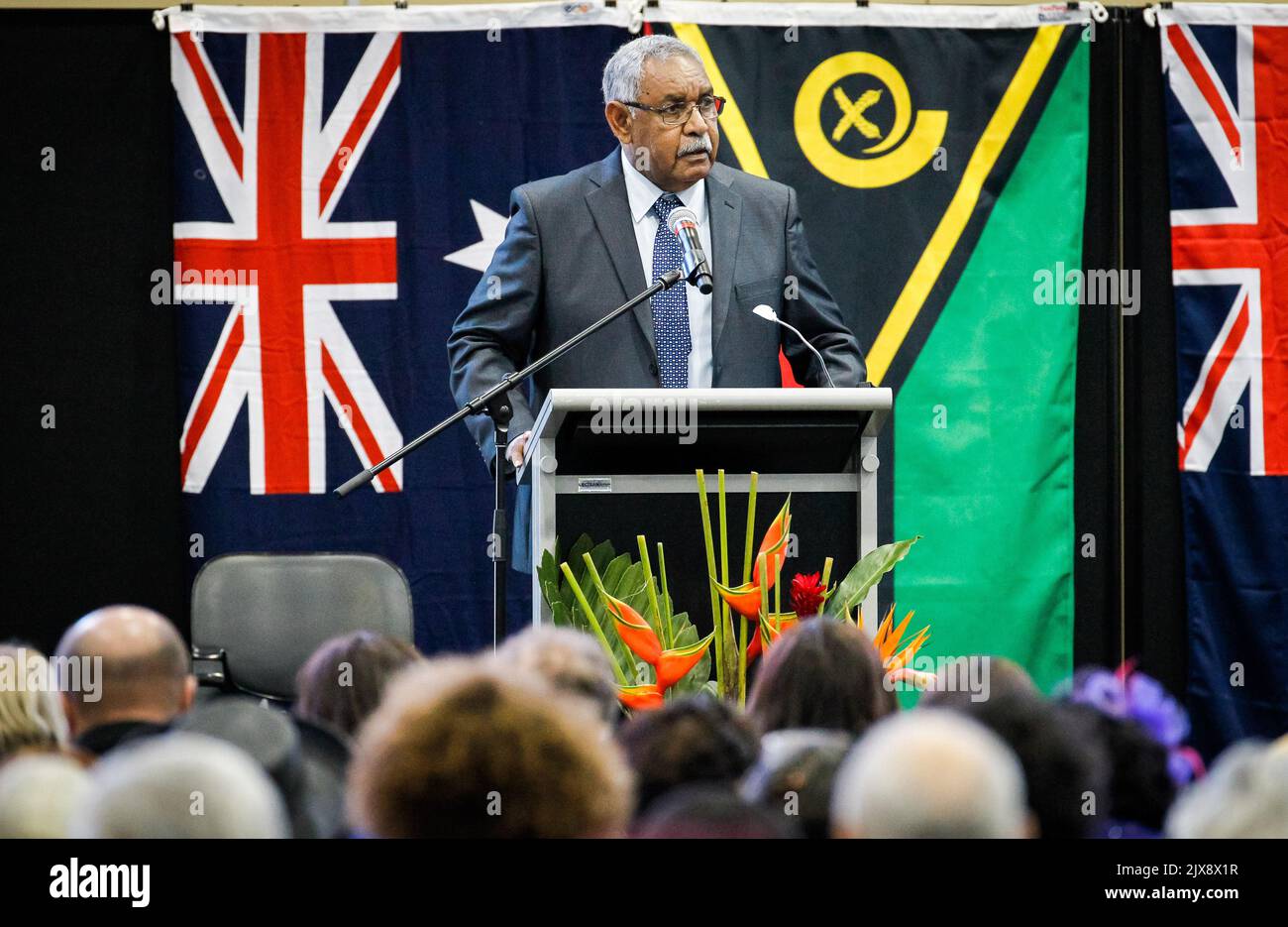 Pastor Uncle Brian Lampton conducts the state funeral of Dr Evelyn ...