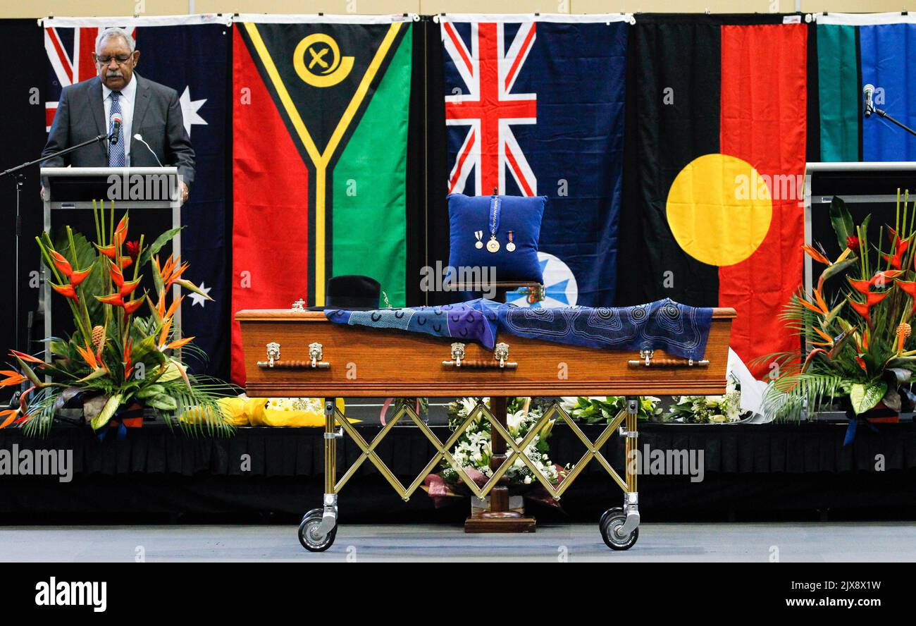 Pastor Uncle Brian Lampton conducts the state funeral held for Dr ...