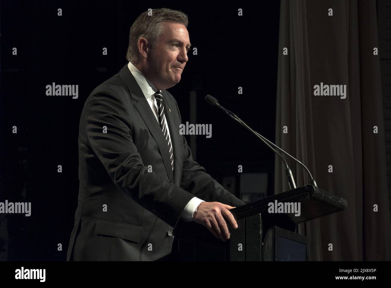 Collingwood Football club President Eddie McGuire giving an opening ...
