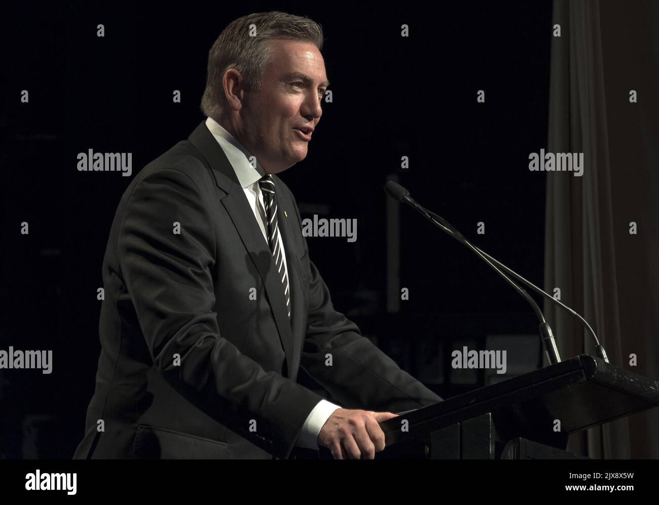 Collingwood Football club President Eddie McGuire giving an opening ...