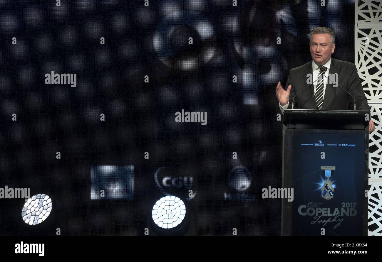 Collingwood Football club President Eddie McGuire giving an opening ...