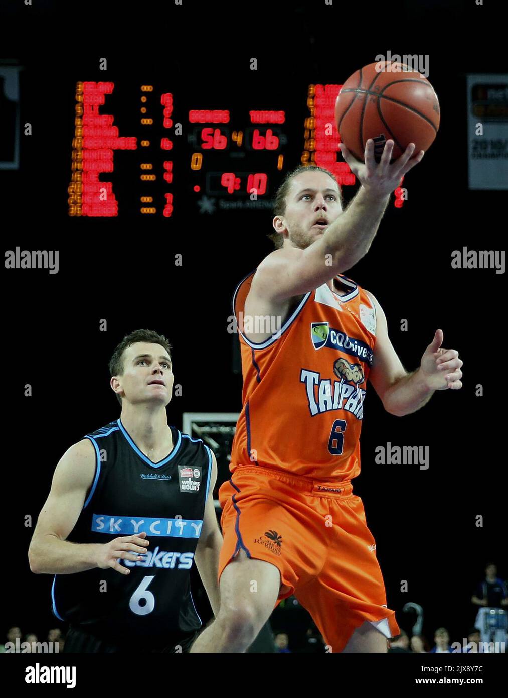 Damon Heuir of the Taipans in the ANBL basketball match between the New ...