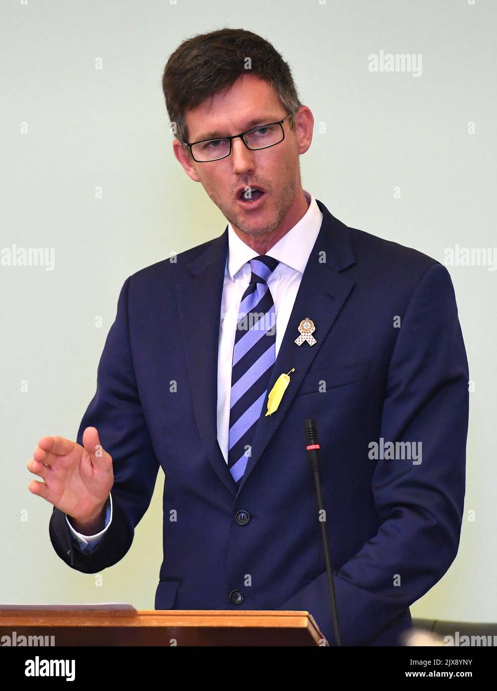 Queensland Energy Minister Mark Bailey speaks during Question Time at ...