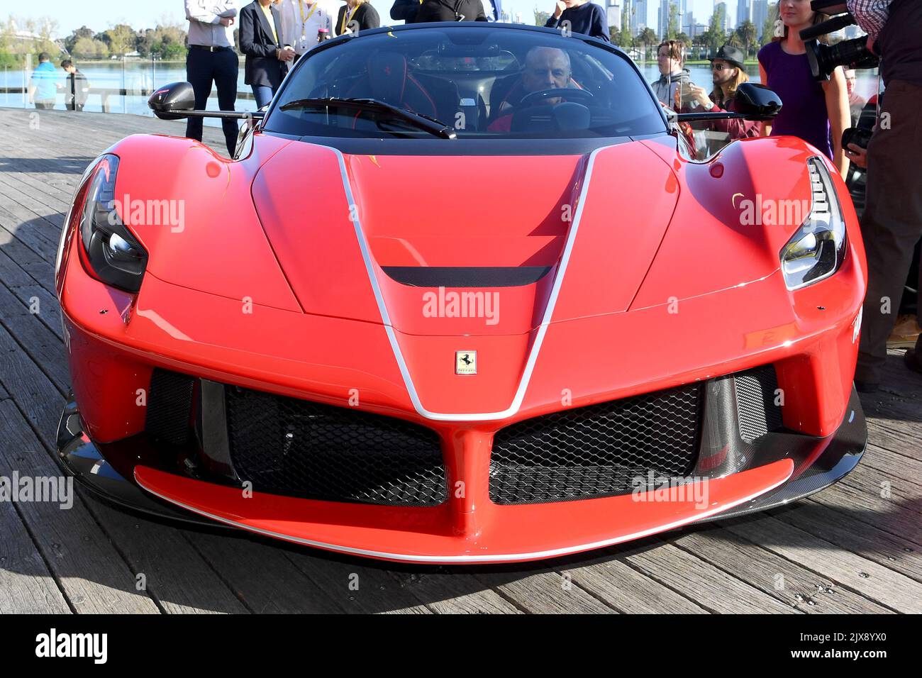 Ferraris are seen at the home of the Australian Grand Prix, Albert Park ...
