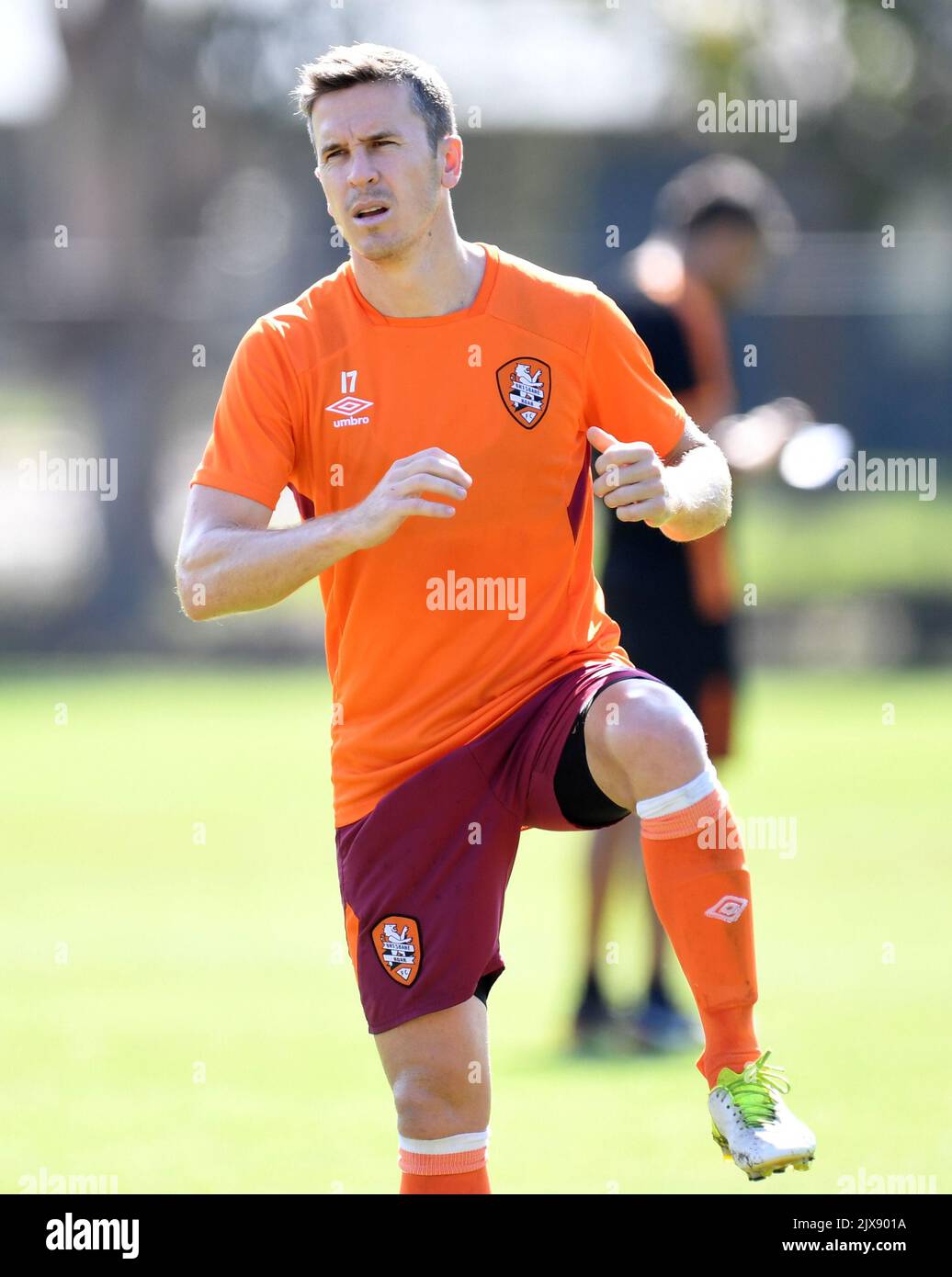 Brisbane Roar captain Matt McKay is seen during training in Brisbane ...