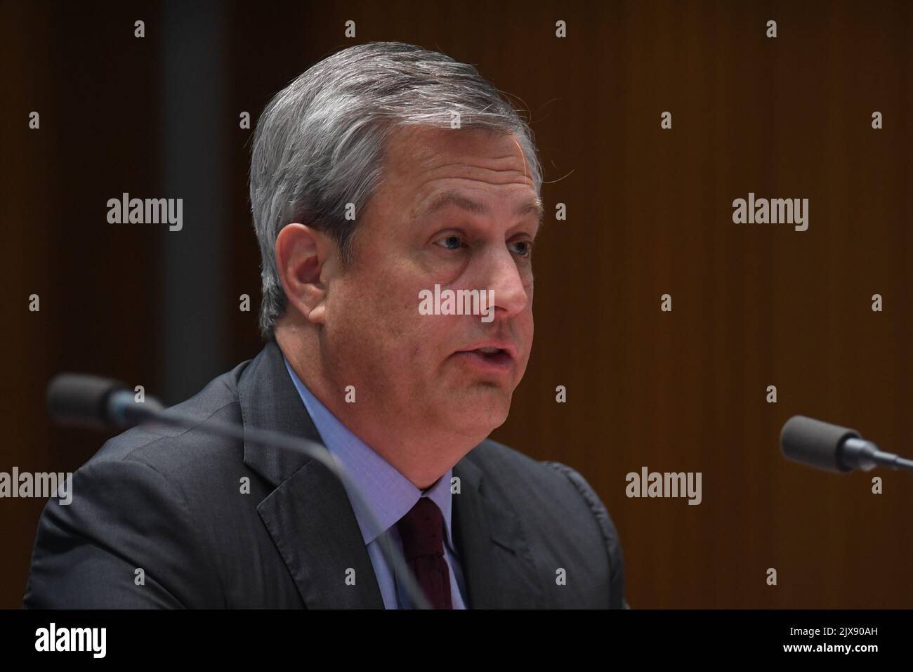 Westpac CEO Brian Hartzer speaks during the House of Representatives ...