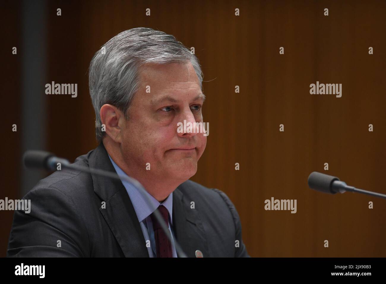 Westpac CEO Brian Hartzer speaks during the House of Representatives ...