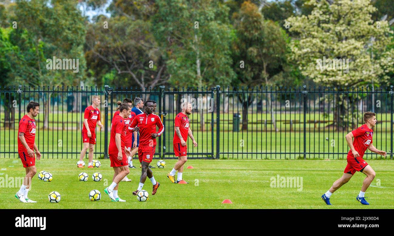 General view of the Adelaide United training session in Adelaide, on ...