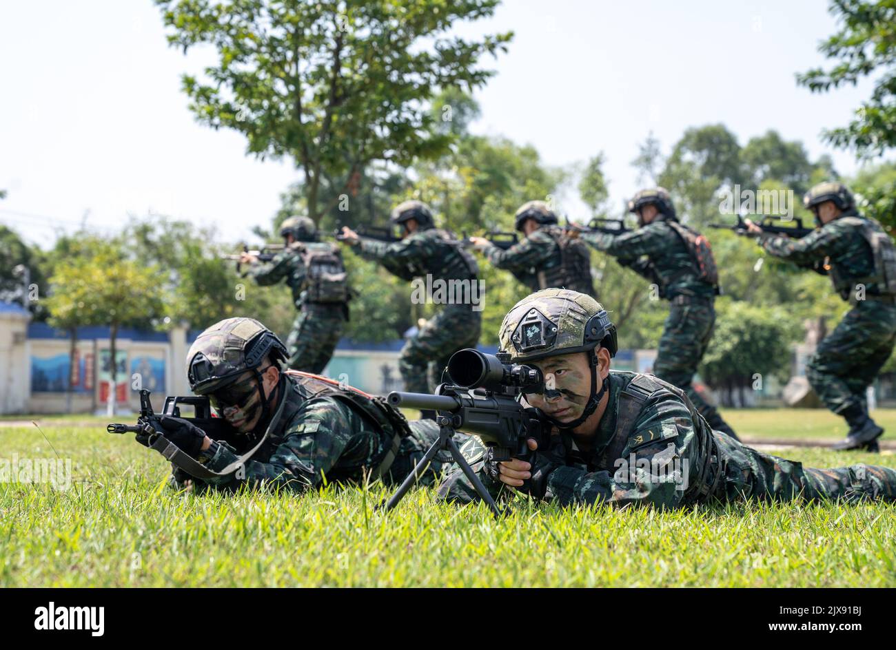 QINZHOU, CHINA - SEPTEMBER 6, 2022 - Special combat team members during ...