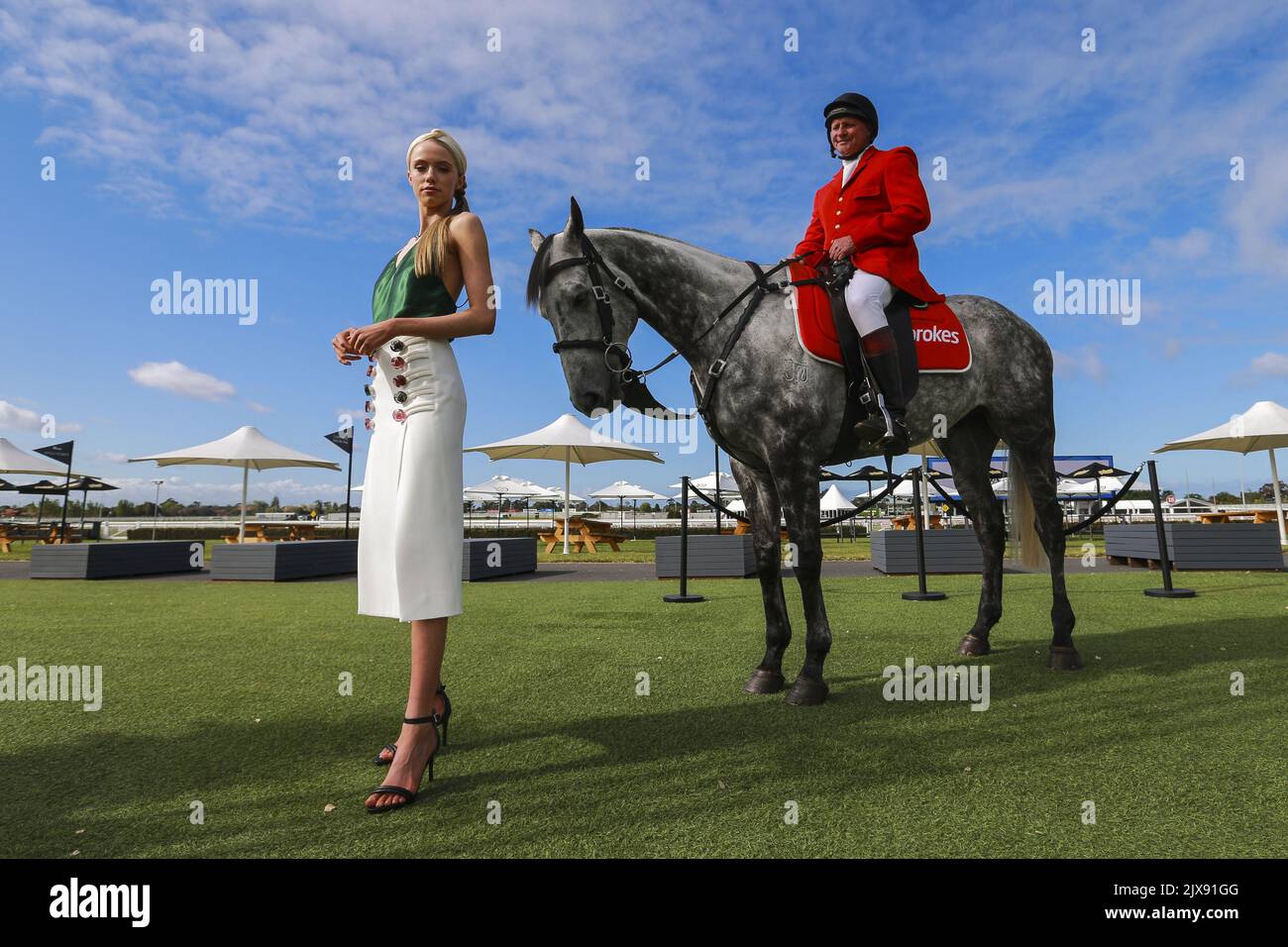 Model Georgia Bennett-Murphy during the Caulfield Cup Carnival marquee ...