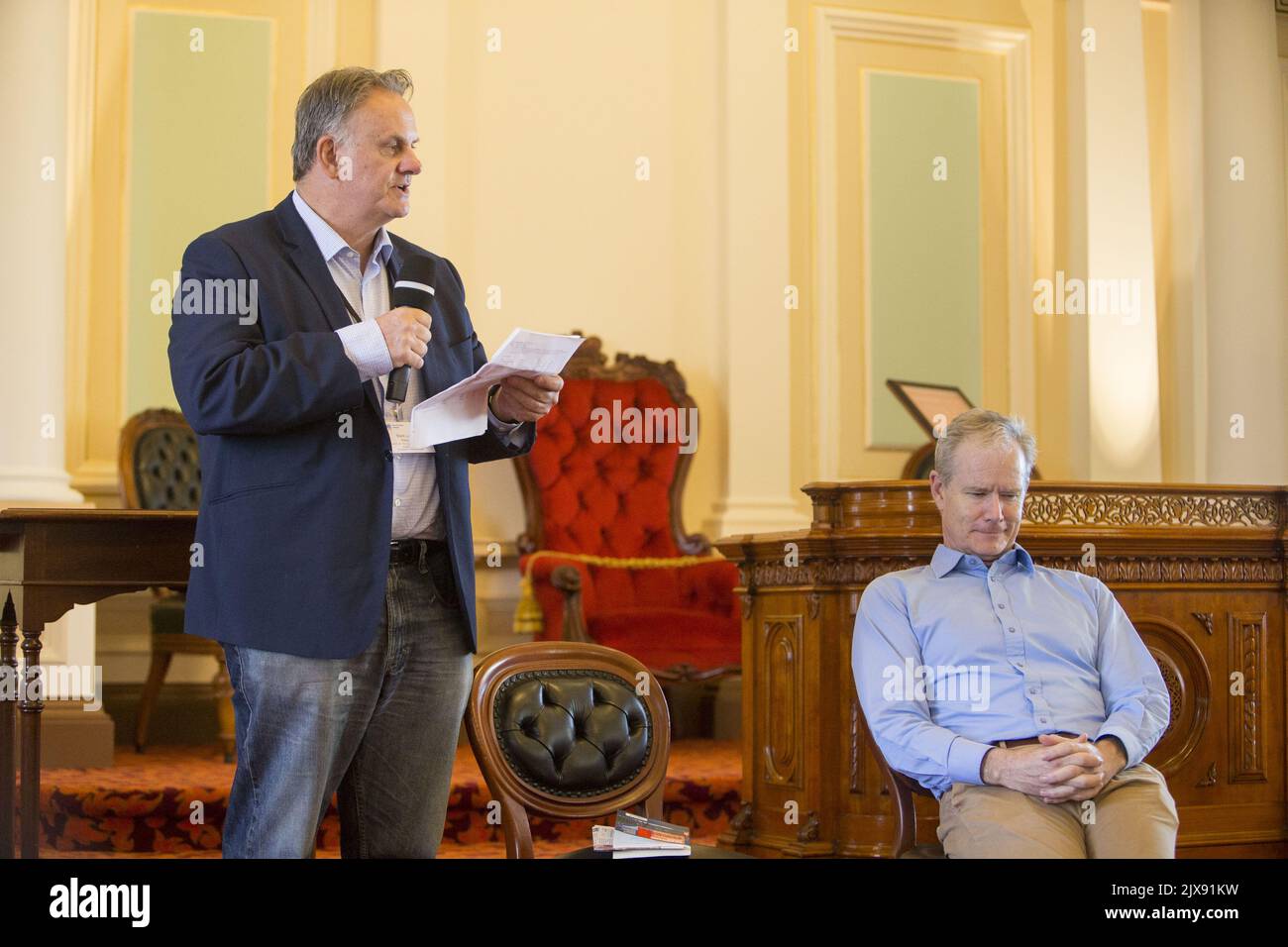 Mark Latham (left) and Ross Cameron (right) speaking at a Cost of ...