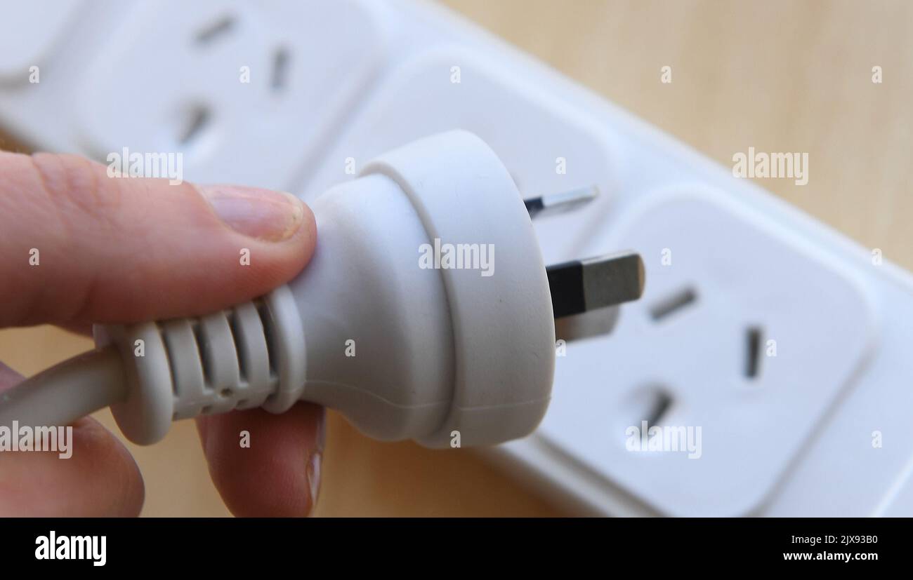 A multi-point power board is seen in Melbourne, Monday, October 16 ...