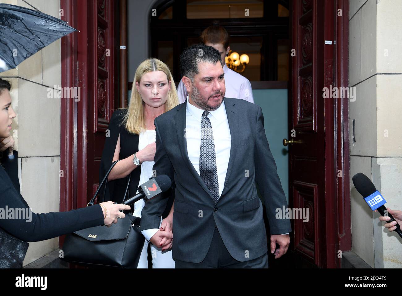 Family members of victim Jaiden Walker speak to media outside court ...