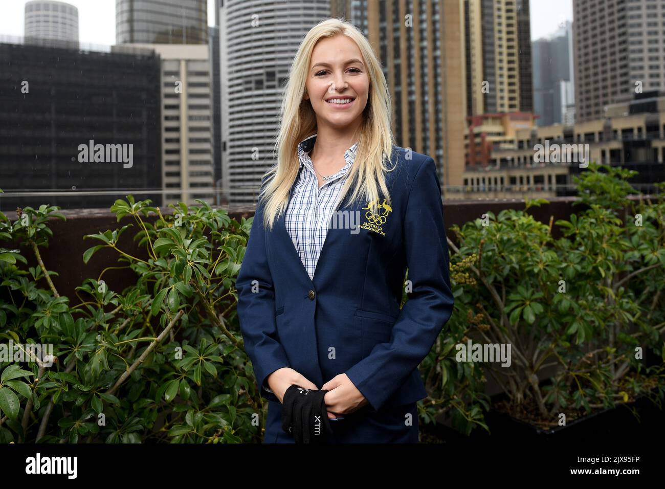 Australian aerial skier Danielle Scott poses for a photograph at the ...
