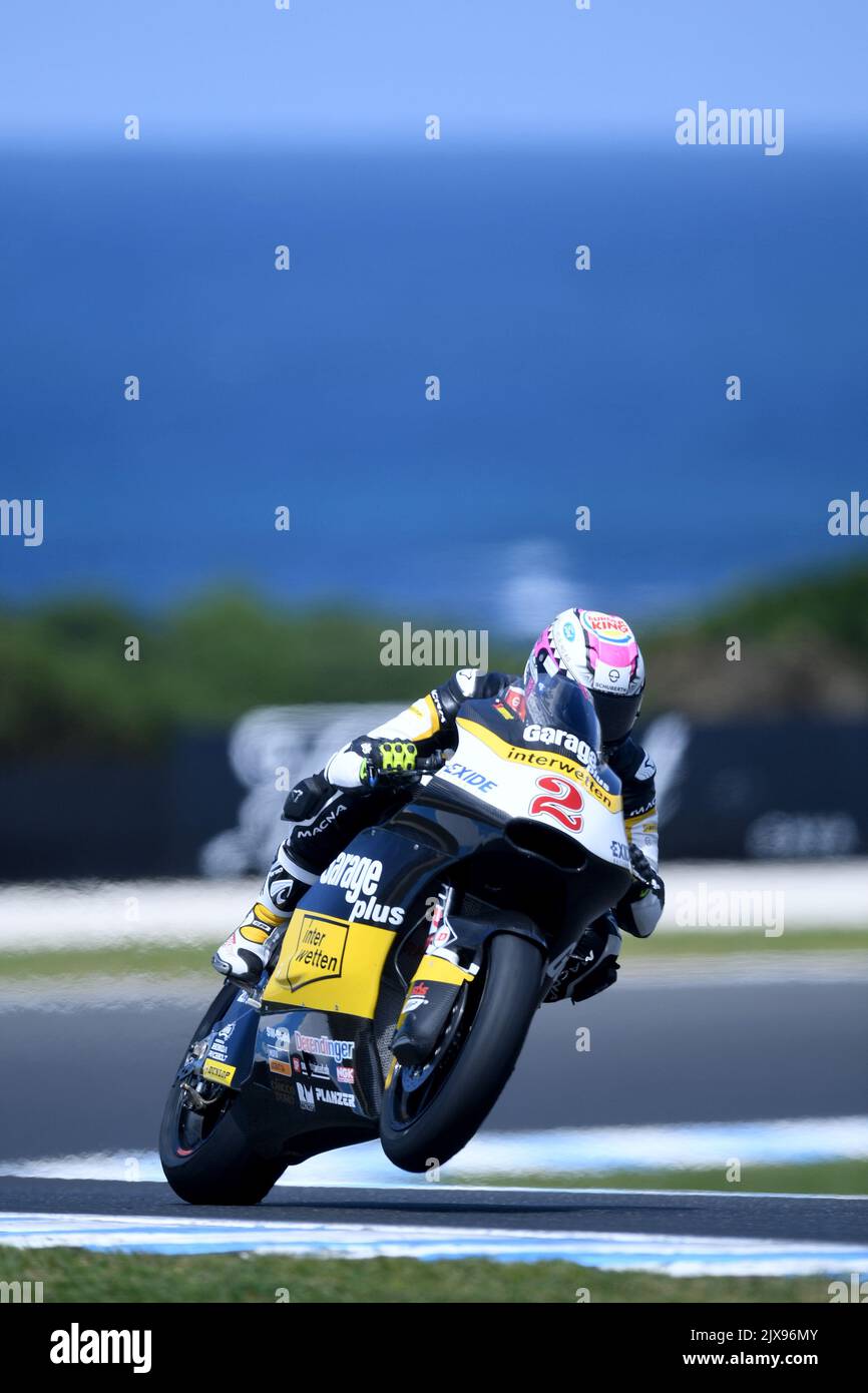 Swiss Moto2 rider Jesko Raffin from the Garage Plus Interwetten team is ...