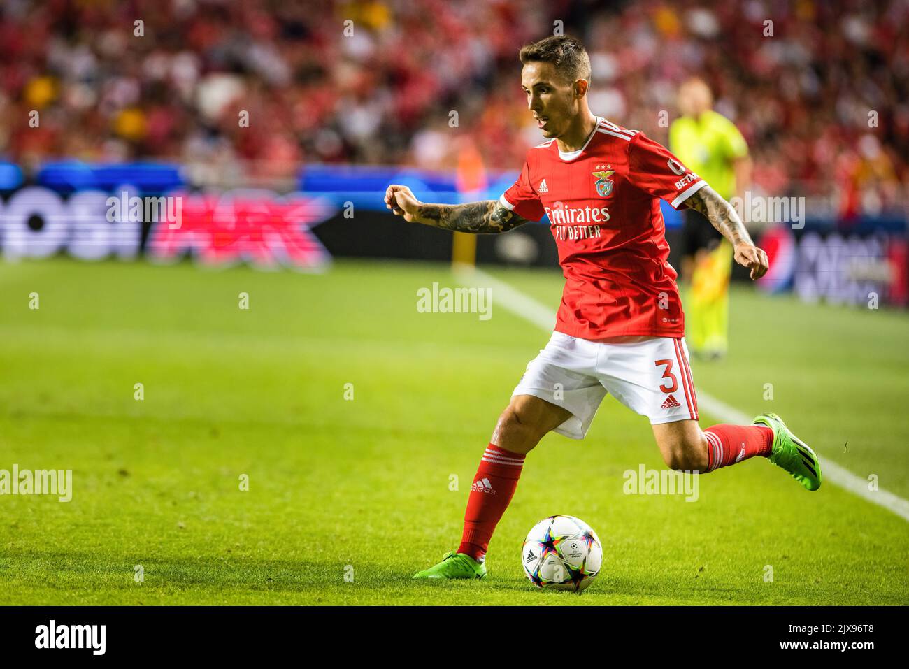 Alejandro Grimaldo of SL Benfica seen in action during the UEFA ...