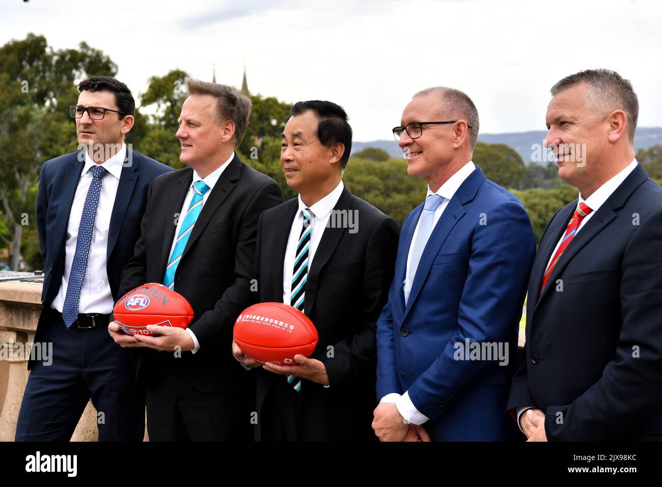 (left-right) Travis Auld, Keith Thomas, Guojie Gui, South Australian ...