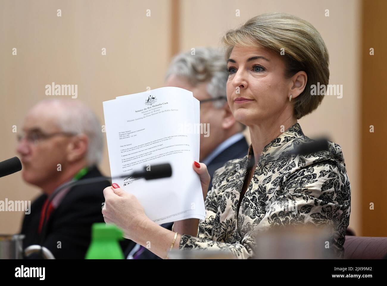 Australian Employment Minister Michaelia Cash speaks during Senate ...