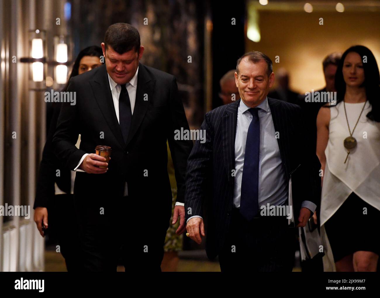 James Packer and Crown Resorts executive chairman John Alexander (right ...